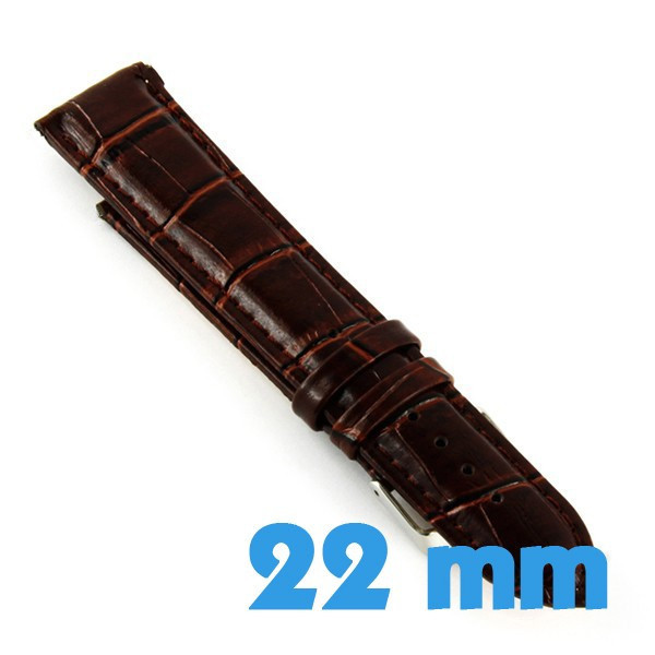 Bracelet cuir ardillon marron 22 mm - My-Montre