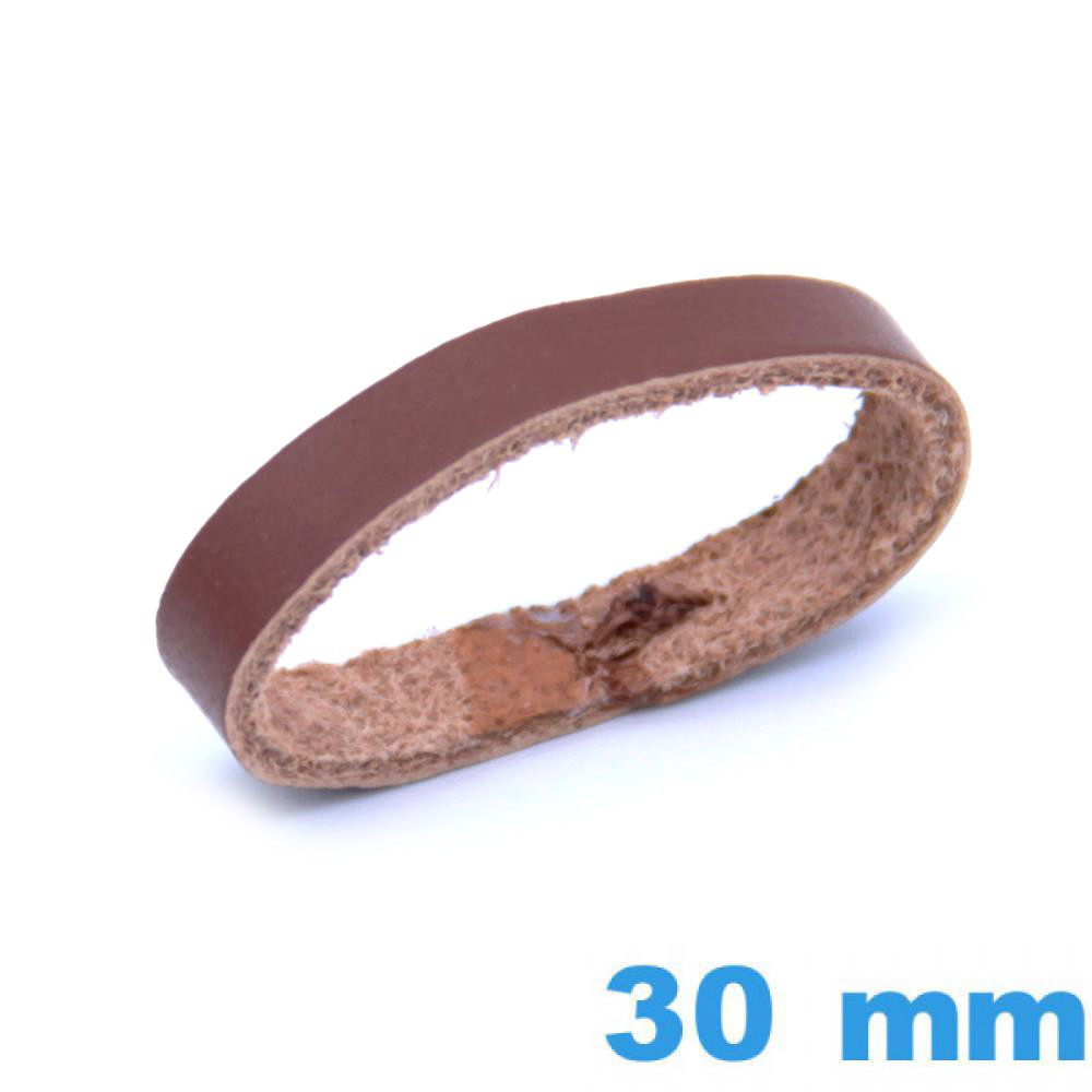 Passant de montre Cuir véritable Vrai cuir Brun 30 mm