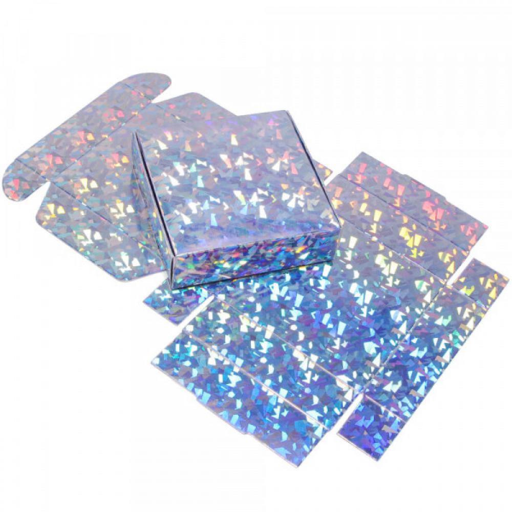 Petite Boite Cadeau Argenté Effet Diamant Carré 6,5 x 3 cm