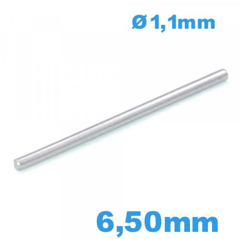 Tige goupille large de 6,50 mm droite pour montre acier