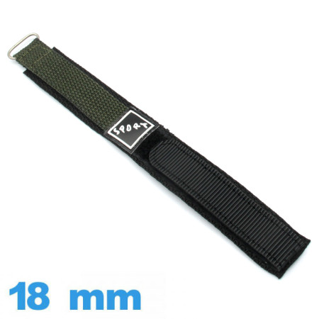 Bracelet Velcro pour Montre Kaki 18 mm en Nylon