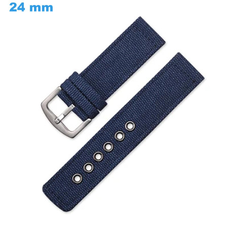 Bracelet fermoir Ardillon 24 mm tissu Bleu de montre