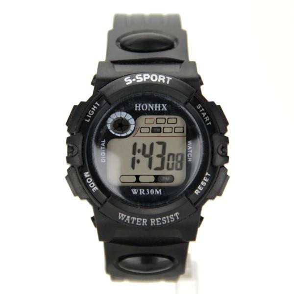 Montre de sport pas chère multifonction chrono noir