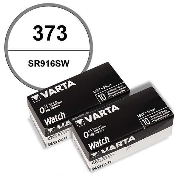 Pack de 20 Batteries 1,55 V alcaline 373 Varta pour montre - My-Montre