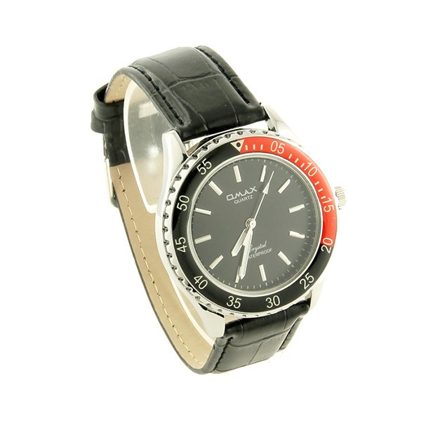 Montre homme cuir marque omax couronne rotative - My-Montre