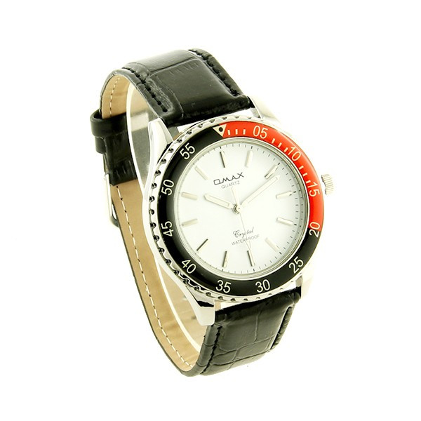 Montre homme marque OMAX bracelet noir boîtier argenté - My-Montre